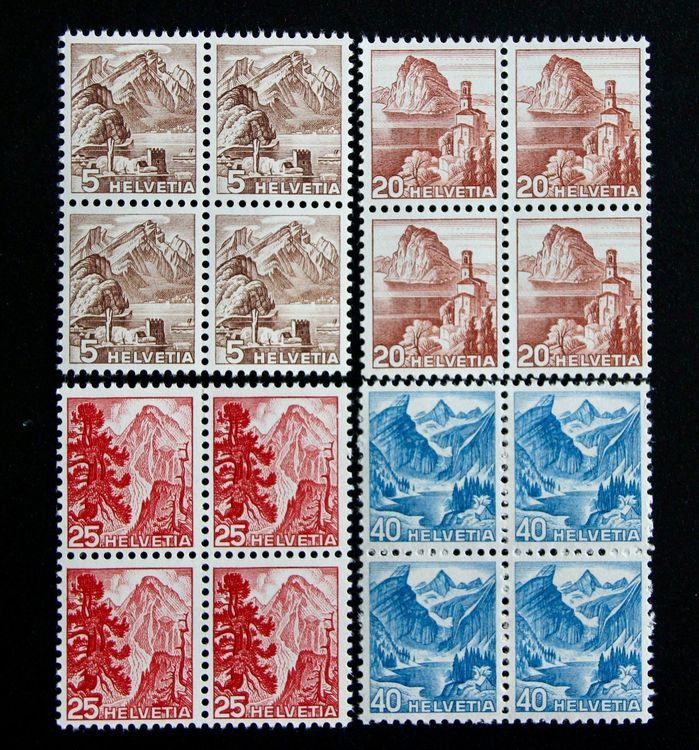 Landschaftsbilder 1948 ** (4 Viererblöcke) | Kaufen auf Ricardo