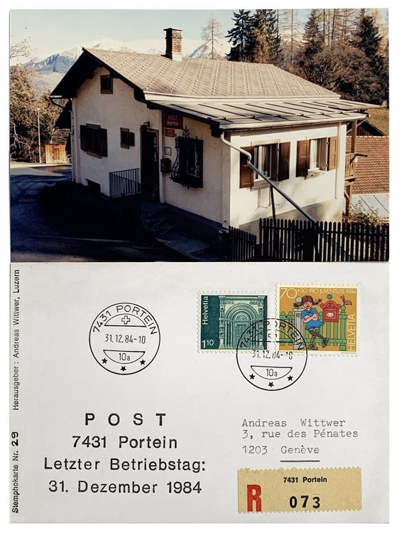 Portein Sarn Flerden Heinzenberg Letzttag Post Postbüro PTT (Neu ...