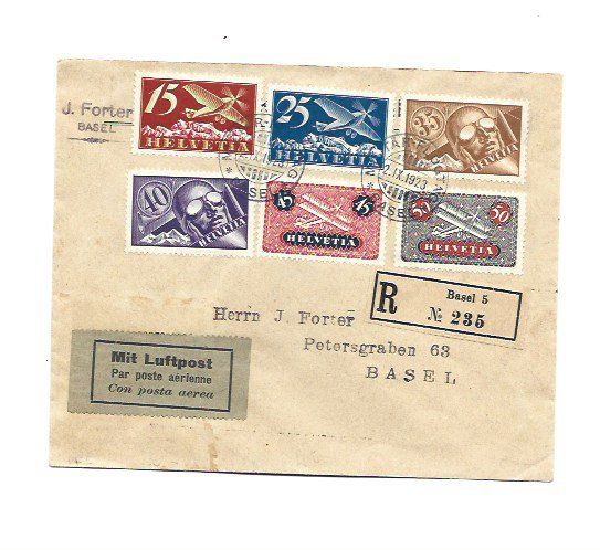 Luftpostbrief mit Flugpostmarken 1923 (Gebraucht) in Allschwil für CHF ...