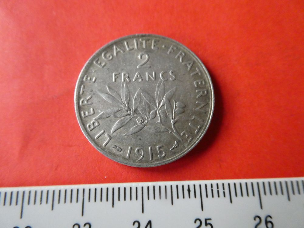 Frankreich 1915, 2 Francs - Silber, 10.01 gr (Gebraucht) in Hinterforst für CHF 8 – mit ...