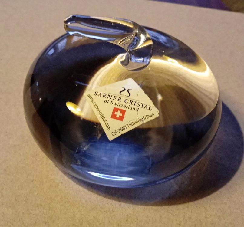 Sarner Kristallglas Curlingstein, Paperweight, Deko Schweiz (Neu ...