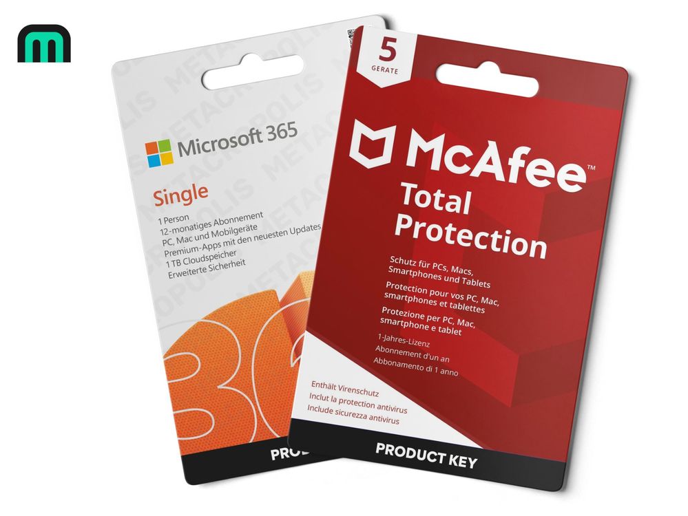 Microsoft 365 Single + Mcafee Total Protection -- 12MT (Neu (gemäss ...