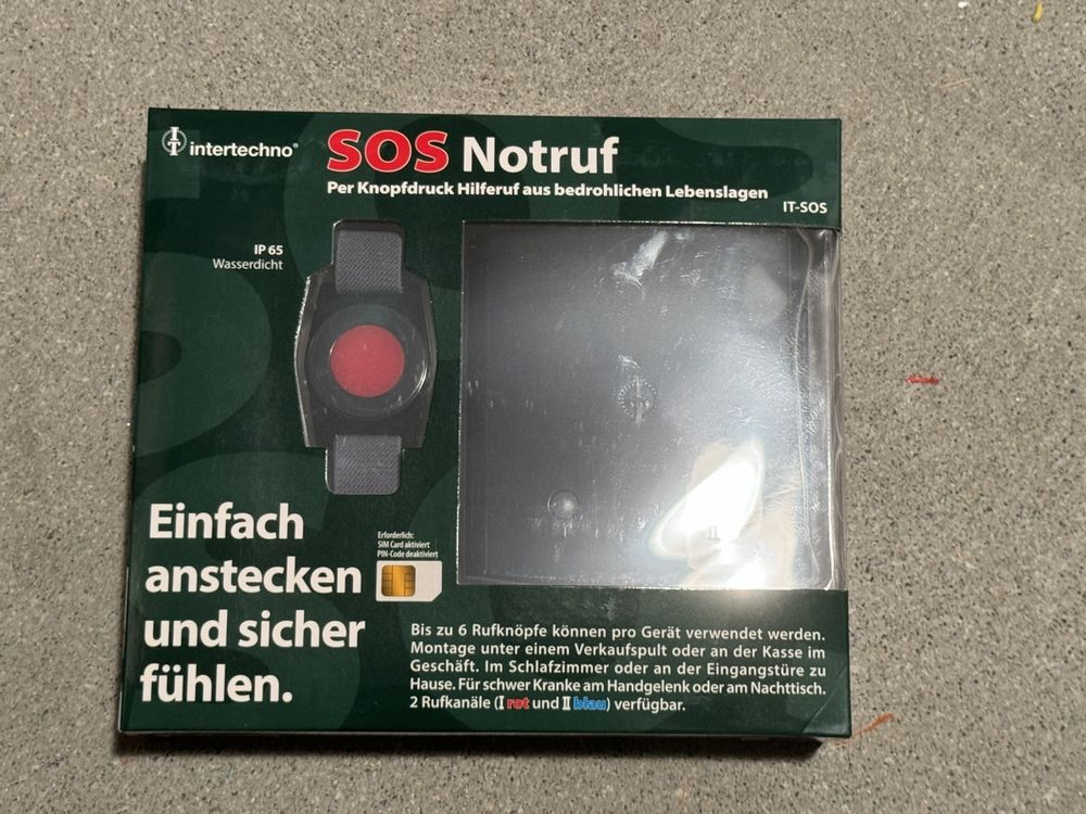 SOS Notruf Knopf Intertechno IT-SOS, Wasserdicht IP65 | Kaufen auf Ricardo