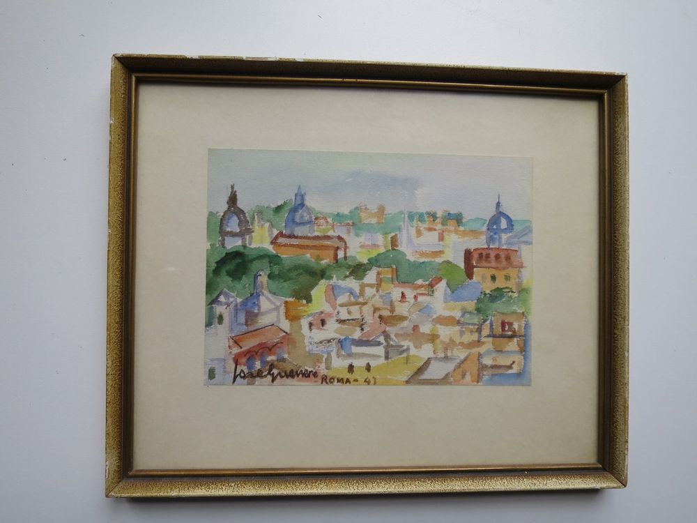 Signiertes Aquarell anno 1947 von José Guerrero Nr. 547 Rom (Gebraucht ...
