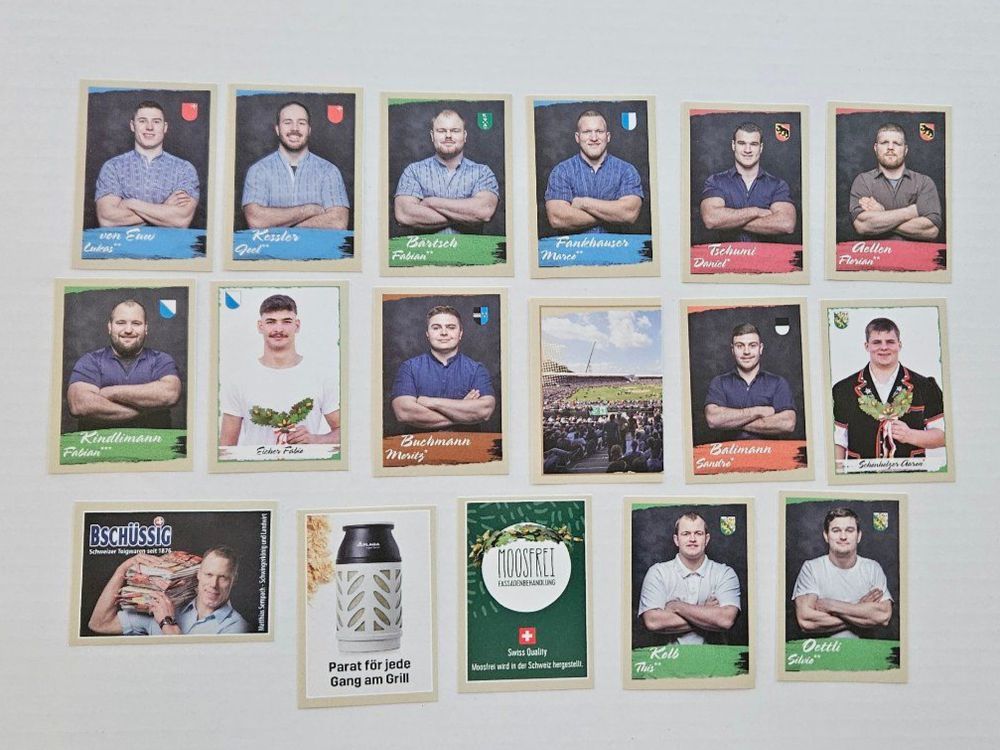 Schwingerkönig Sticker Sammelbilder ESAF 2025 Panini 17stk (Neu (gemäss ...