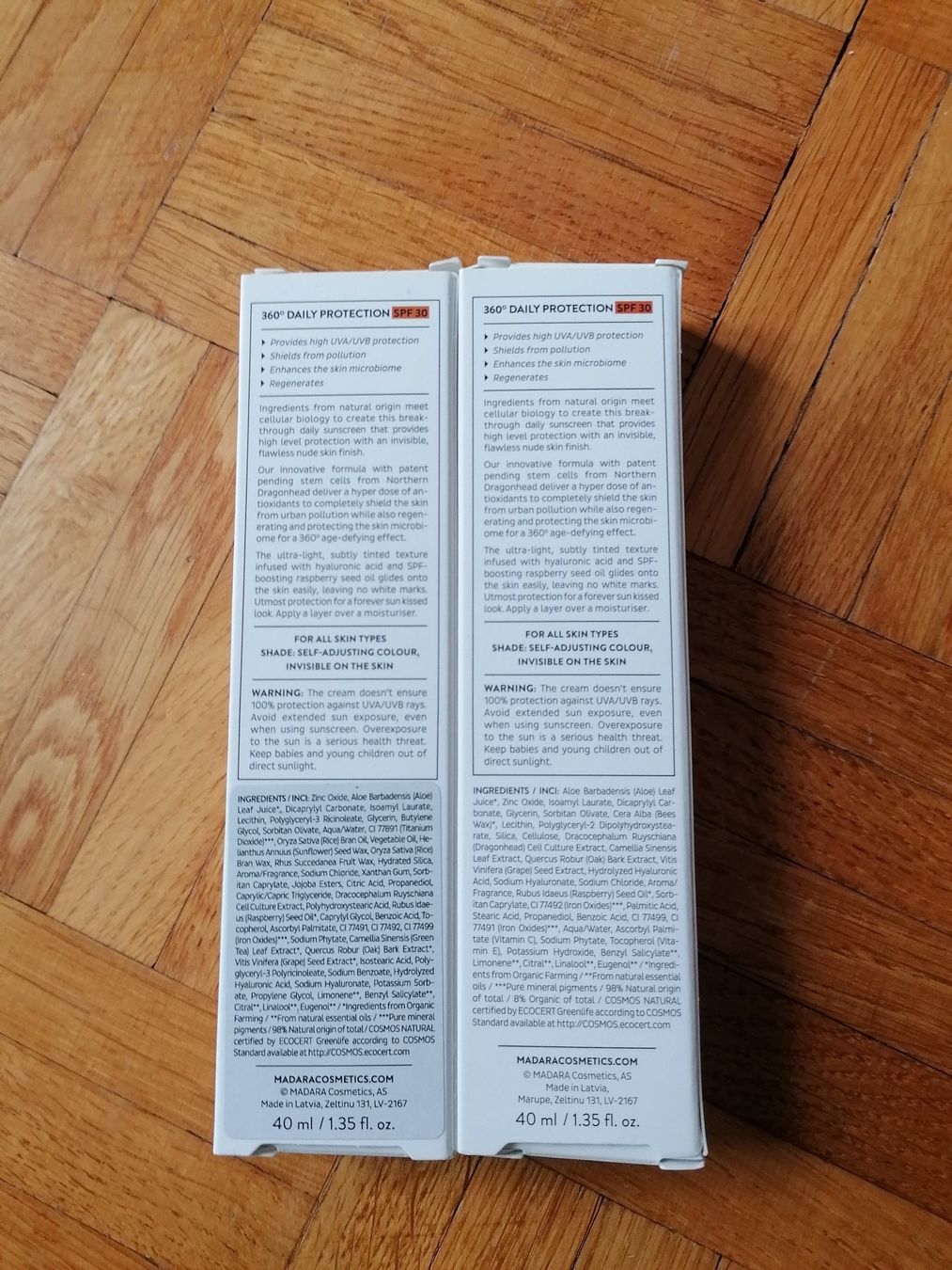 MÁDARA Sonnencrème Gesicht LSF 30 getönt 2x 40 ml ungeöffnet (Neu und ...