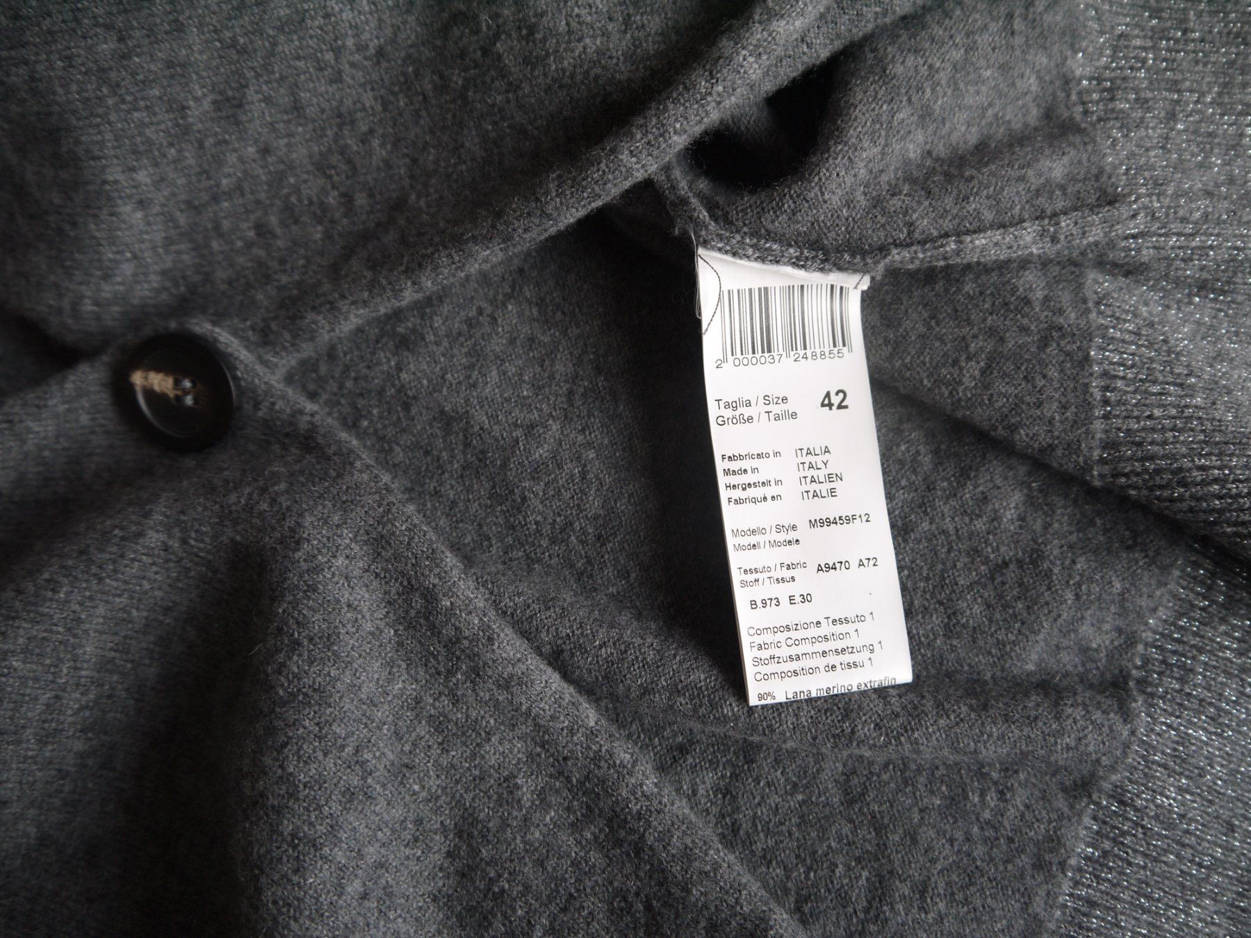 Cappellini Cardigan aus 90 % Wolle,10 % Kaschmir It.42 (Gebraucht) in ...