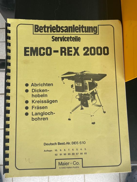 Emco Rex 2000, Kombi Holzbearbeitungsmaschine (Gebraucht) in für CHF 399 – nur Abholung auf ...
