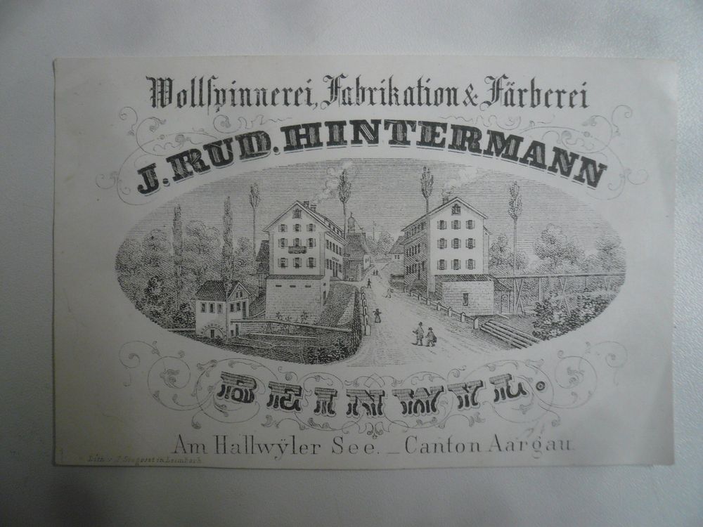 kleine WerbeKarte BEINWYL, WollSPinnerei J.Rud. HINTERMANN (Gebraucht ...