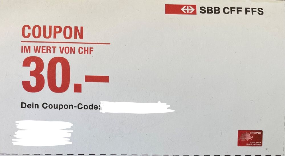 SBB Halbtax Coupon 30 CHF valid until 30 April 2025 | Kaufen auf Ricardo