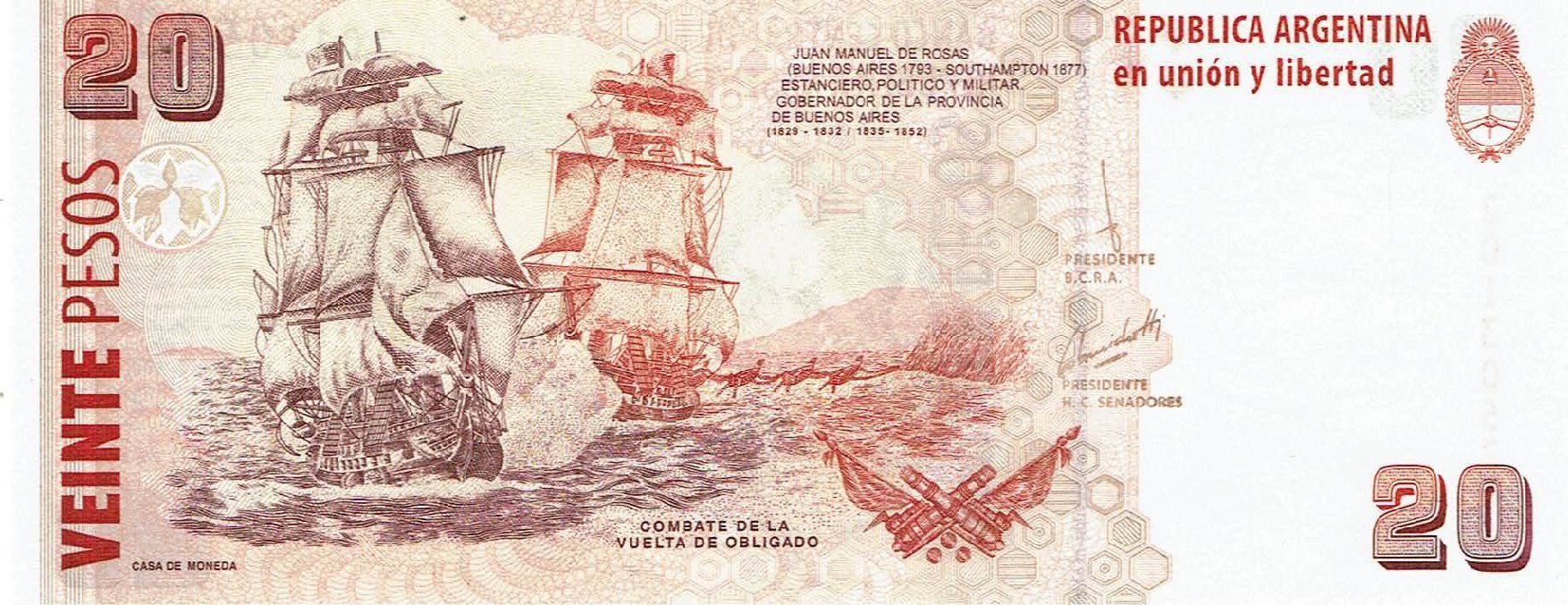 Argentinien 20 Pesos 2003 P-355c Serie G UNZ (Neu (gemäss Beschreibung ...