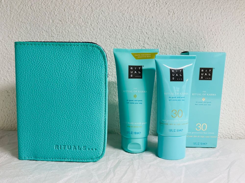 Rituals Karma Travelset Reisepass-Etui, Bodyscrub, Suncreme (Neu und ...
