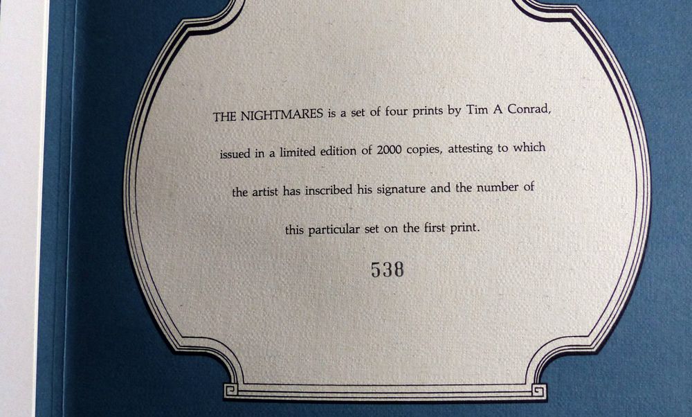 TIM CONRAD RARE 1982 ART PRINT NIGHTMARES PORTFOLIO SIGNED (Neu (gemäss ...