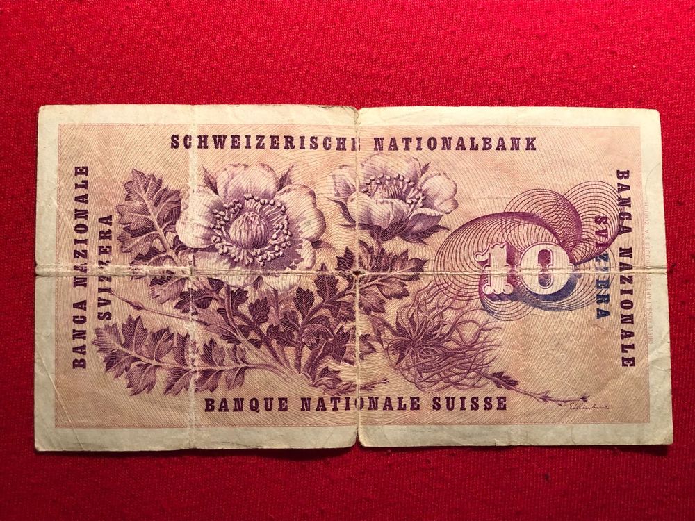 Alte 10.- Fr original CH Banknote (Gebraucht) in Uster für CHF 1 – mit ...