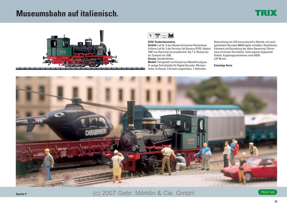 Trix 22767 - Museums Tenderlok T3 Italien - Einmalserie! | Kaufen auf ...