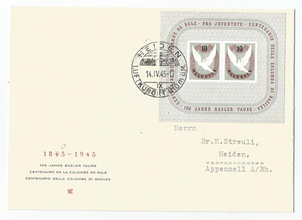 ** BLOCK W23 - BASLER TAUBE BLOCK ** (Gebraucht) in Heimenschwand für CHF 10 – mit Lieferung auf ...