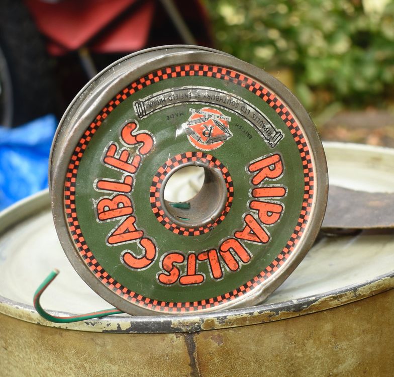 VINTAGE Blech-Kabelrolle RIPAULTS CABLES UK kl. SCHAEFER ZH (Gebraucht ...