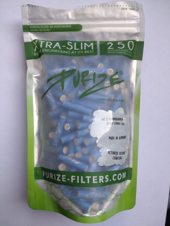 PURIZE Aktivkohlefilter XTRA Slim Blue 6mm 250 Stk. (Neu (gemäss ...
