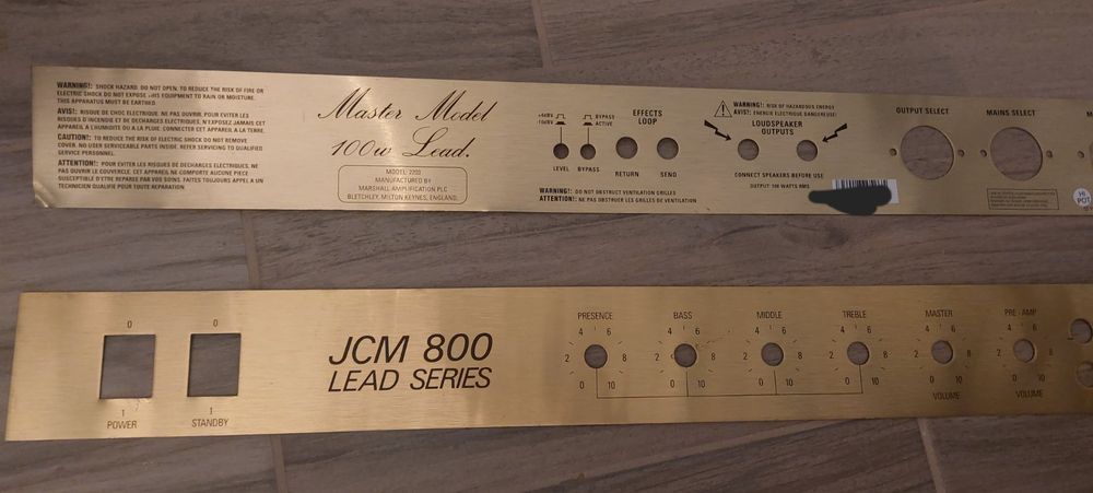 Marshall faceplate / panel plate (front & back) (Gebraucht) in Liestal ...