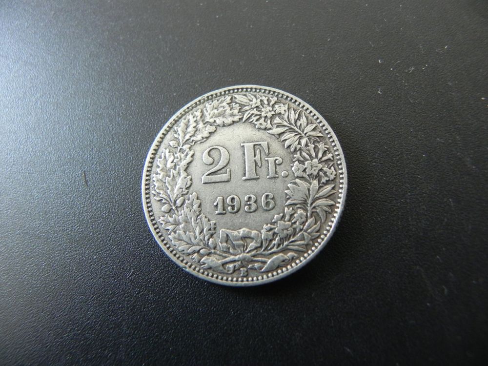 Schweiz 2 Franken 1936 B Silber (Gebraucht) in Biel/Bienne für CHF 5.6 – mit Lieferung auf ...