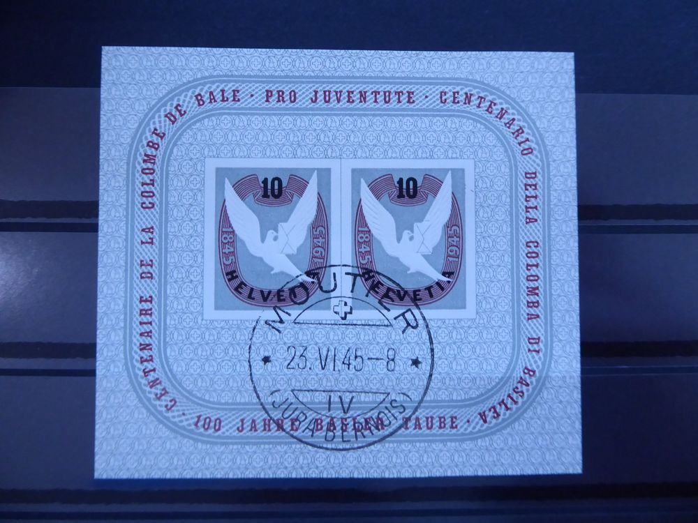 Basler Taube Block schön entwertet Moutier (Gebraucht) in Rothrist für CHF 11 – mit Lieferung ...