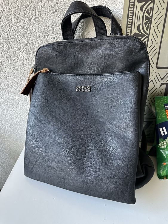 Neu! COVERI Collection Lederrucksack schwarz Tasche (Neu (gemäss ...