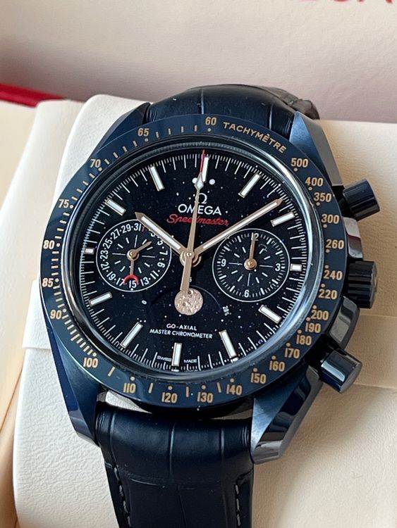 OMEGA Speedmaster Moonphase Blue Side of the Moon Aventurin (Neu und ...