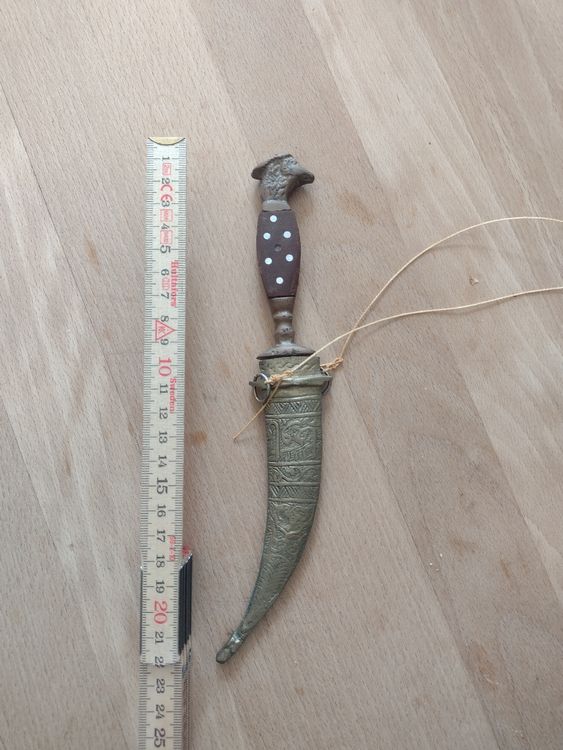 Vintage Decorative Dagger with Ornate Sheath and Wolf Handle (Gebraucht ...
