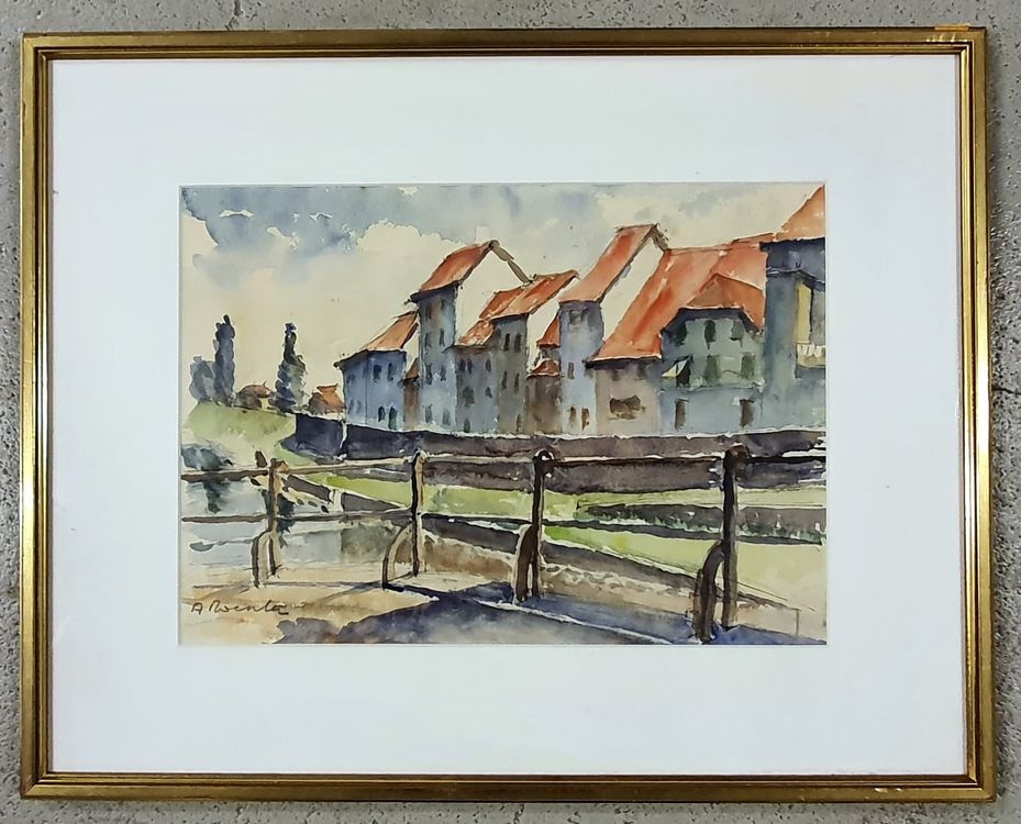 Signé Roussler , aquarelle, 52/42cm (Gebraucht) in montreux für CHF 3 – mit Lieferung auf ...