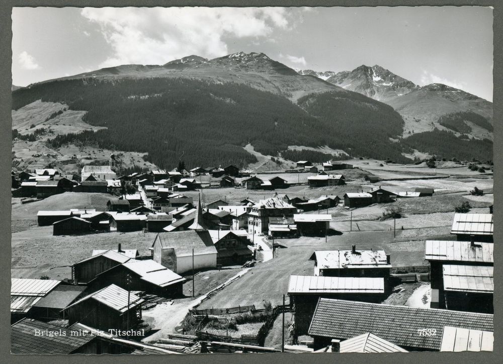 AK sw Brigels Breil GR Dorfansicht mit Piz Titschal ≈ 1966 (Gebraucht ...