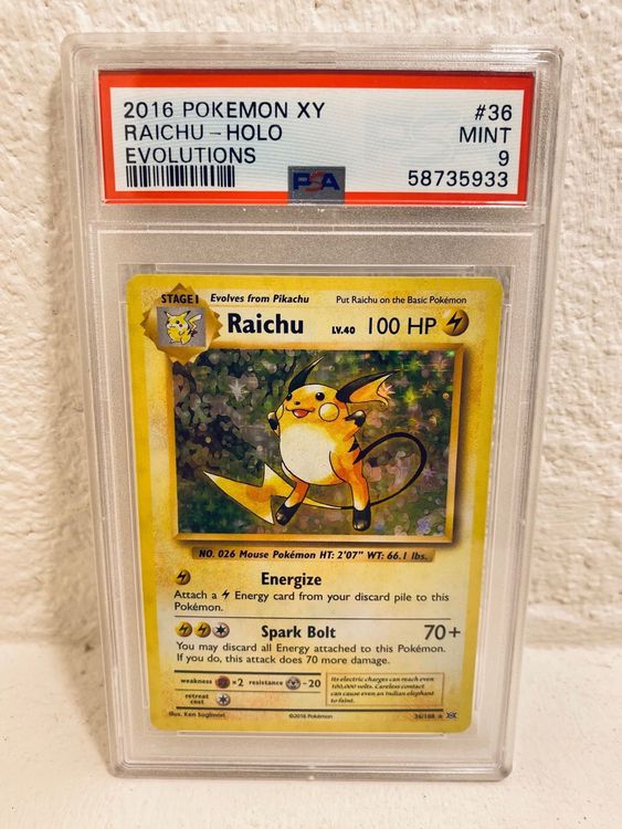 Raichu Holo, XY Evolutions (2016), PSA 9 Mint (Gebraucht) in Peseux für CHF 67 – mit Lieferung ...