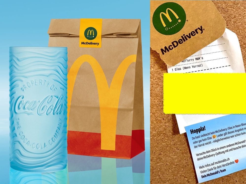 1 Bon fürs Coca-Cola McDonalds Glas McDelivery 2025 Edition (Neu ...