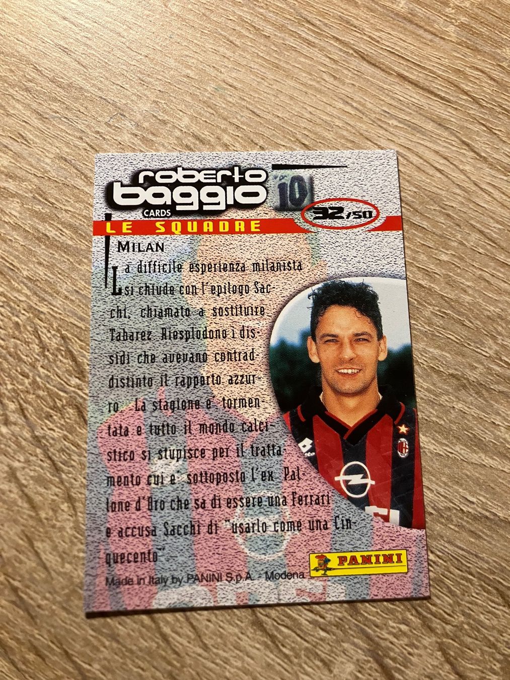 Panini Card Roberto Baggio 1999 Limited Edition AC Milan 32 (Neu ...