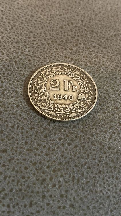 2 Franken Münze / Silbermünze 1940 (Gebraucht) in Zürich für CHF 9 – mit Lieferung auf Ricardo ...