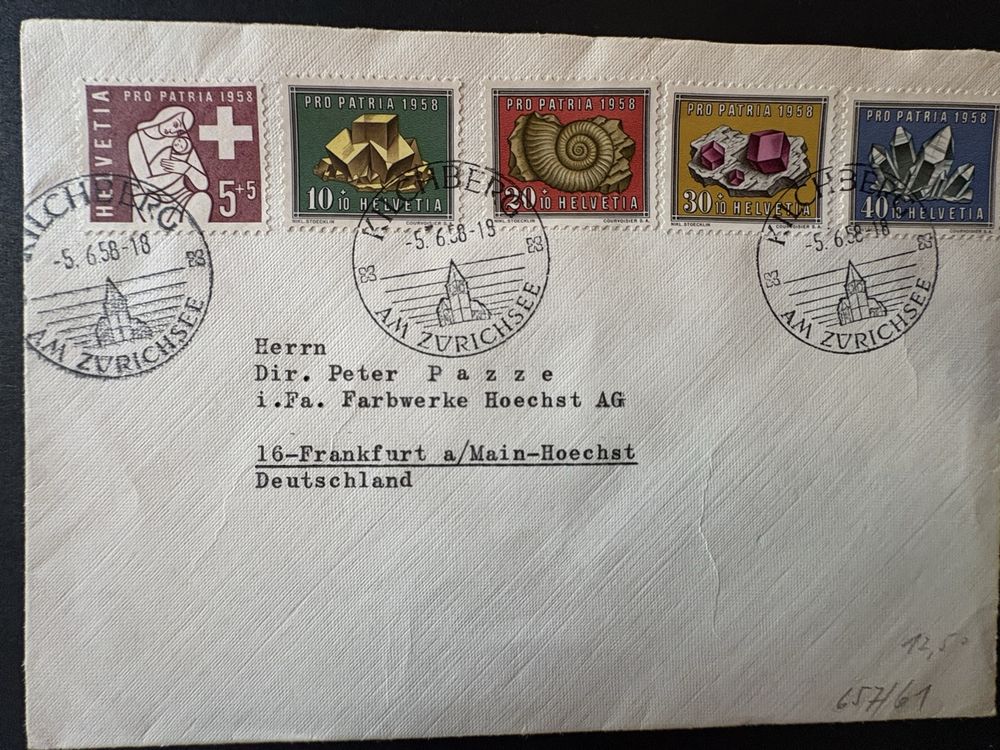Pro Patria 1958 Satzbrief Stempel Kilchberg am Zürichsee | Kaufen auf Ricardo