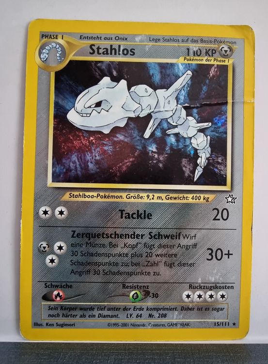 Pokémon Stahlos Holo SWIRL 15/111 Neo Genesis DE Played | Kaufen auf ...