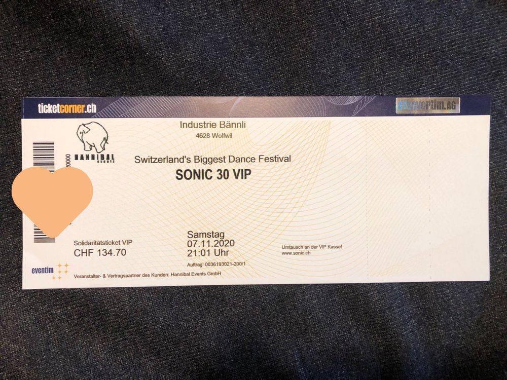 Sonic30 VIP Ticket am 6.11.2021 Wolfwil | Kaufen auf Ricardo