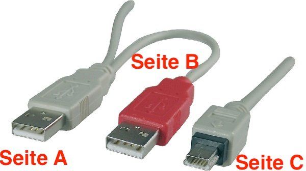 Dual Power V-Kabel USB-2.0 Typ-A+A_zu_miniB ST/ST/ST (Gebraucht) in ...