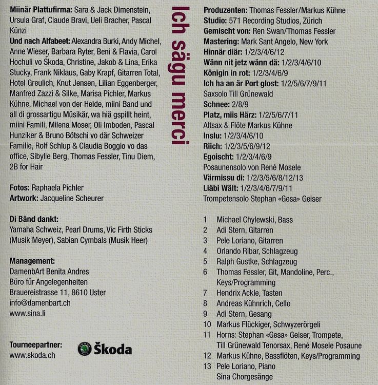 Sina IN WOLKÄ FISCHE Orlando Ribar Thomas Fessler Mundart CD (Gebraucht ...