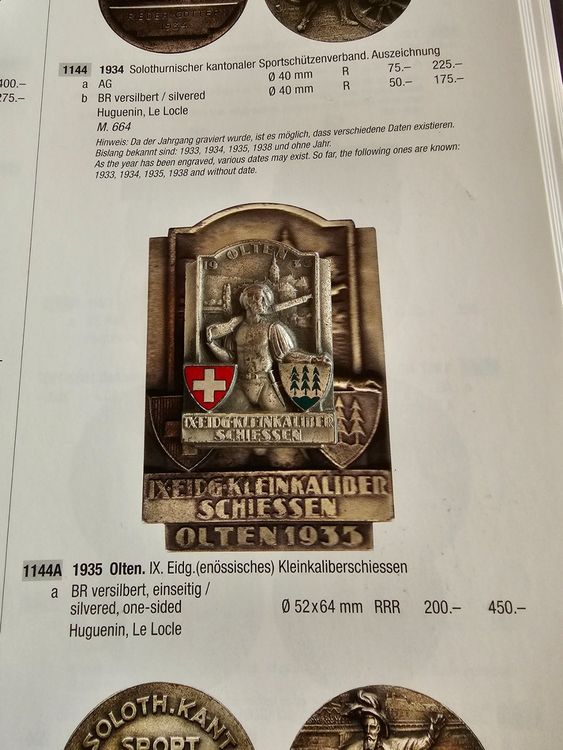 IX Eidg.Kleinkaliber Schiessen OLTEN 1935 (Gebraucht) in la neuveville für CHF 5.9 – mit ...