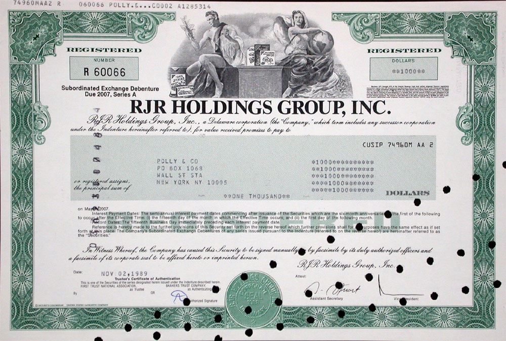 RJR Holdings Group Inc. - 1989 | Kaufen auf Ricardo