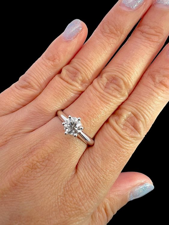 Solitär 0.95ct Diamant Ring 18k Weissgold Grösse 54 *S969 | Kaufen auf Ricardo