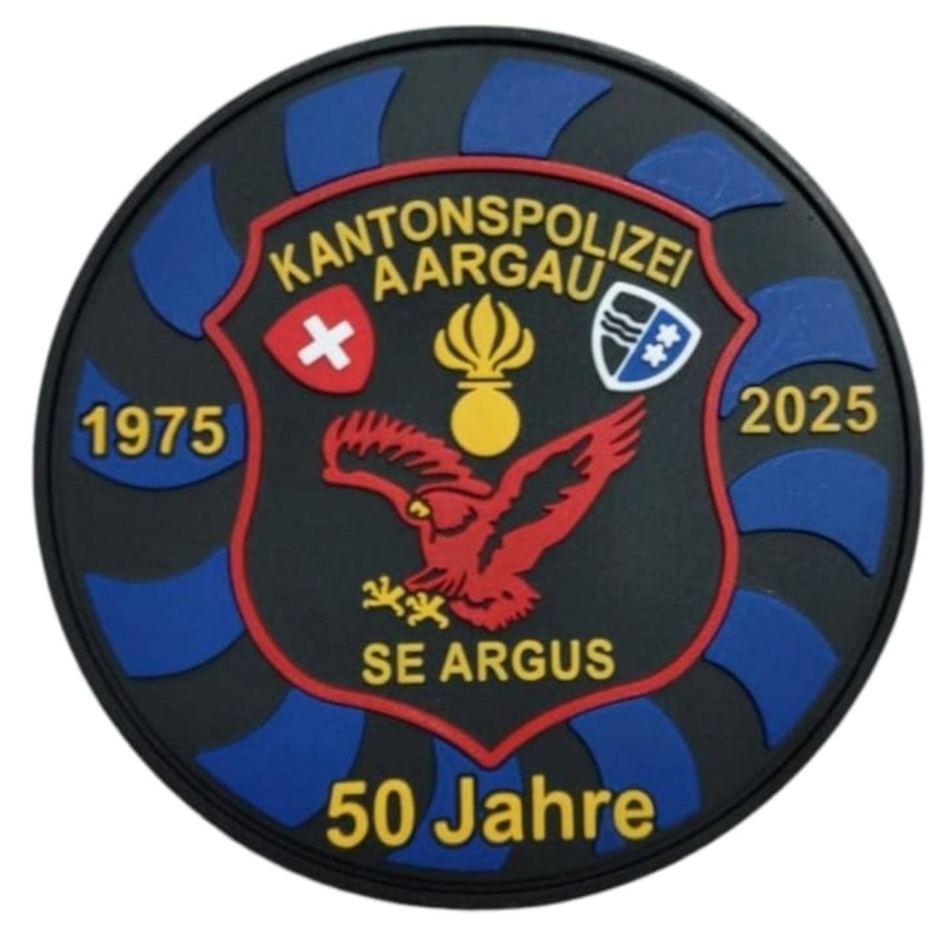 KaPo Aargau Jubiläumspatch 50 Jahre 1975-2025, SE ARGUS (Neuf avec emballage d'origine) à ...