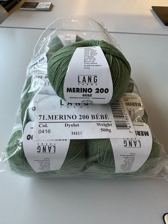 Lang Yarns Merino 200 Bebe - Grasgrün - 71.0416 (Neu (gemäss ...