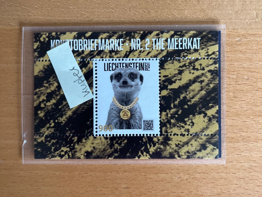 Lichtenstein Crypto Stamp Nr. 2 THE MEERKAT kupfer (Neu (gemäss ...