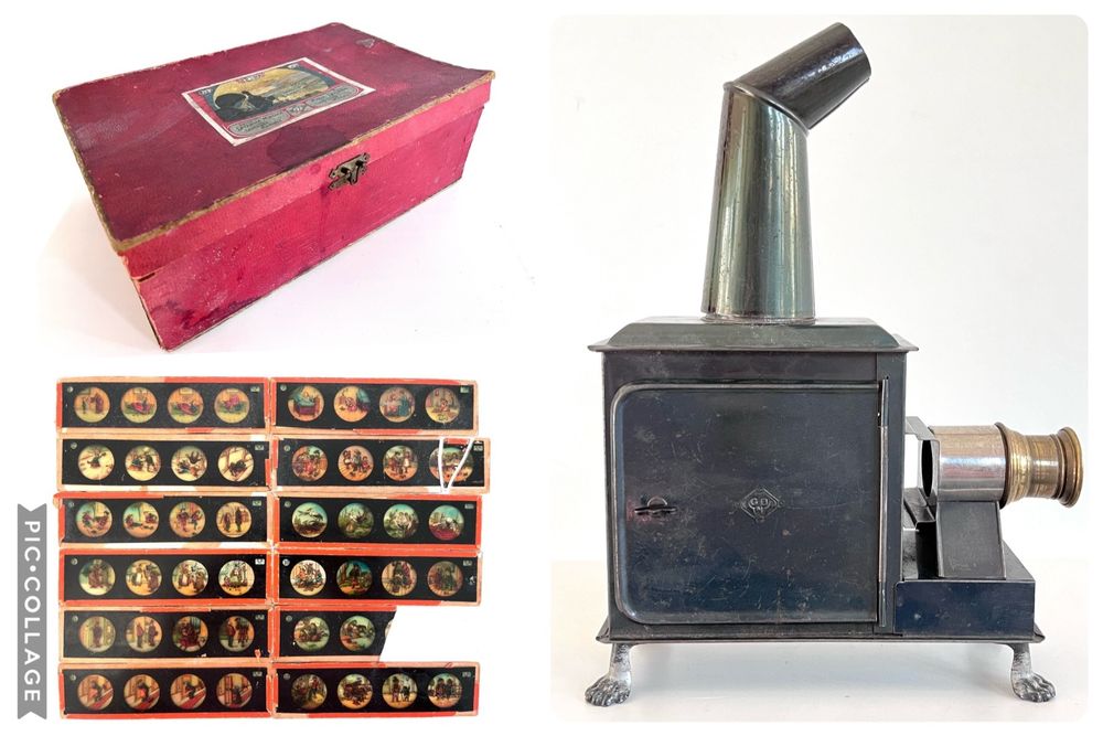 Bing GBN Laterna Magica OVP 12 Glasbilder Blechspielzeug | Kaufen auf ...