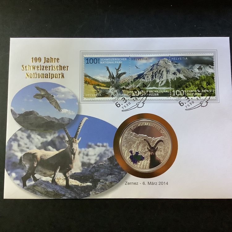 Numisbrief 100 Jahre Schweizer Nationalpark Zernez 6.3.2014 (Gebraucht) in Hedingen für CHF 19 ...