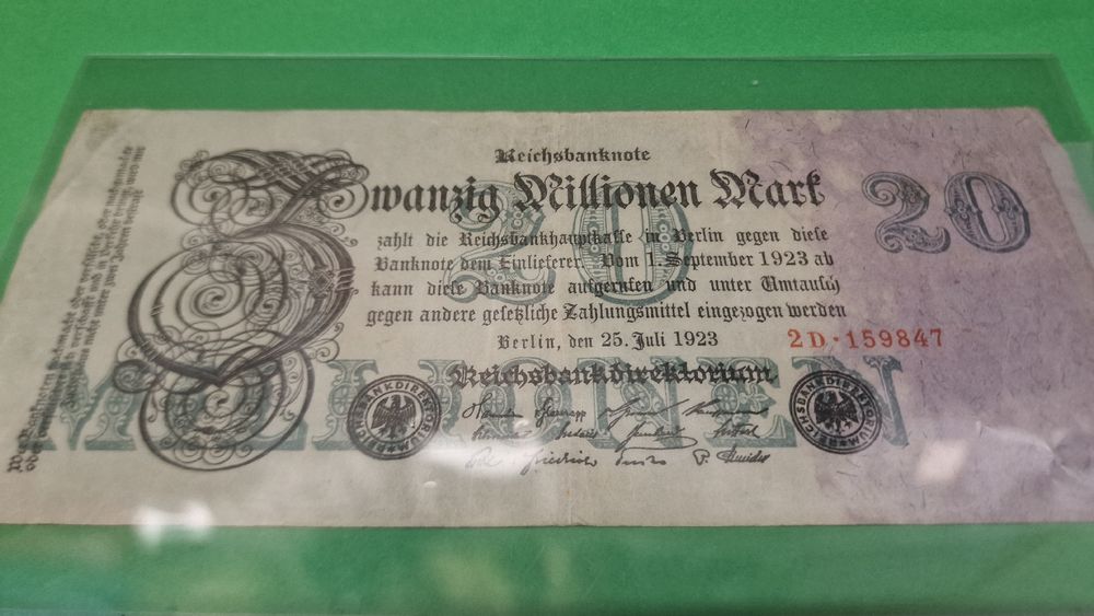 Historische Reichsmark Note 20 Millionen 1923 (Gebraucht) in Herisau für CHF 1.7 – mit Lieferung ...