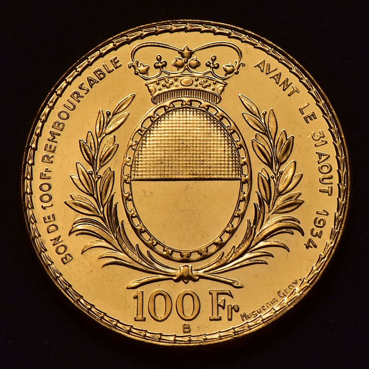 Schützentaler 1934 Fribourg Gold 100 Fr., unzirkuliert, rar (Gebraucht ...
