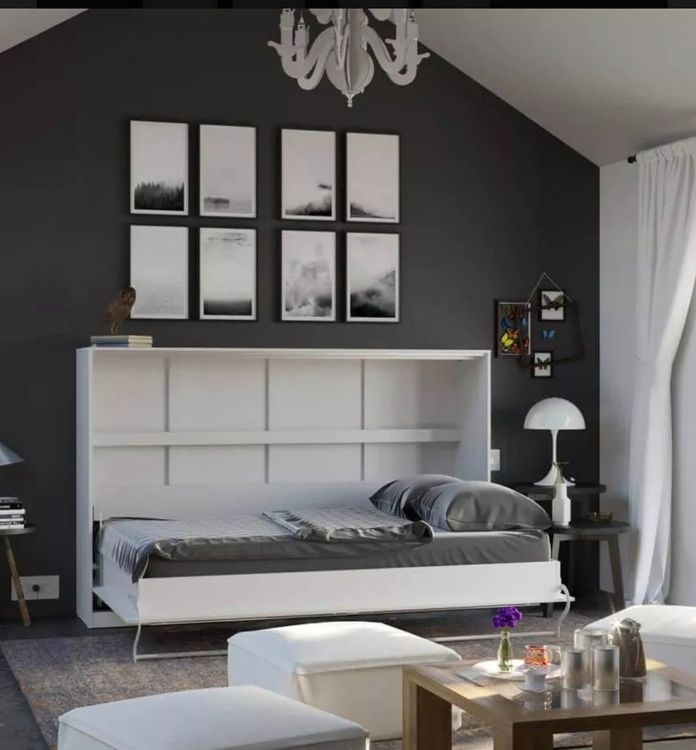 Schrankbett / Klappbett SMARTBett 120×200 Weiss | Kaufen auf Ricardo